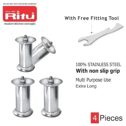 Ritu Stainless Steel LPG Stove Legs (J146) | Set of 4 Durable & Stable ...